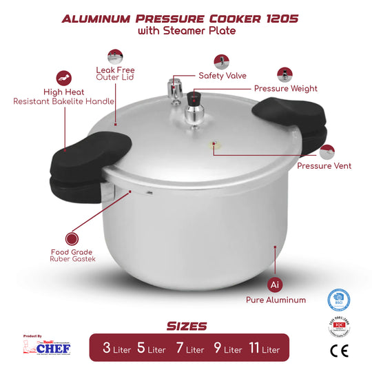Aluminum Pressure Cooker - Original Brand of 76 Years – Chef Cookware