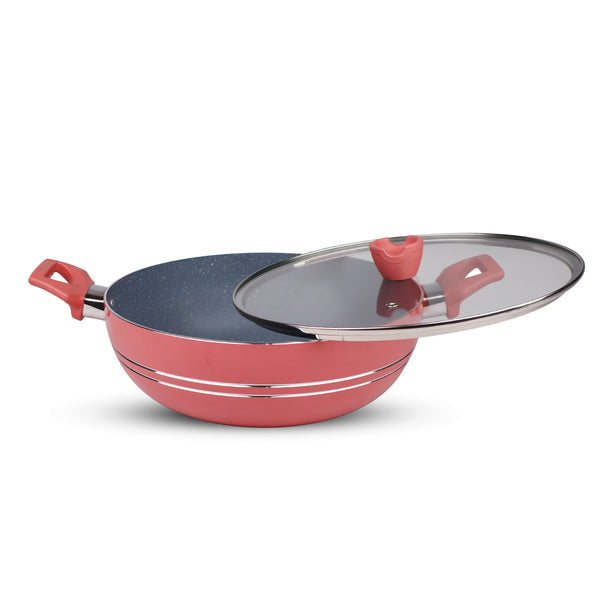Chef Non-Stick Tapper Karahi/ Wok - 28 cm - Pink – Chef Cookware