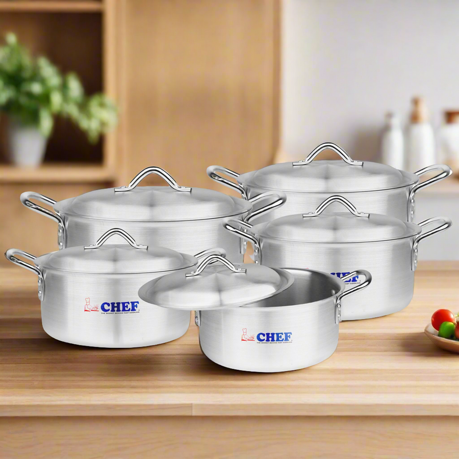 HEAVY Based Silver Steel Cookware - Casserole Cooking Pots – Chef Cookware