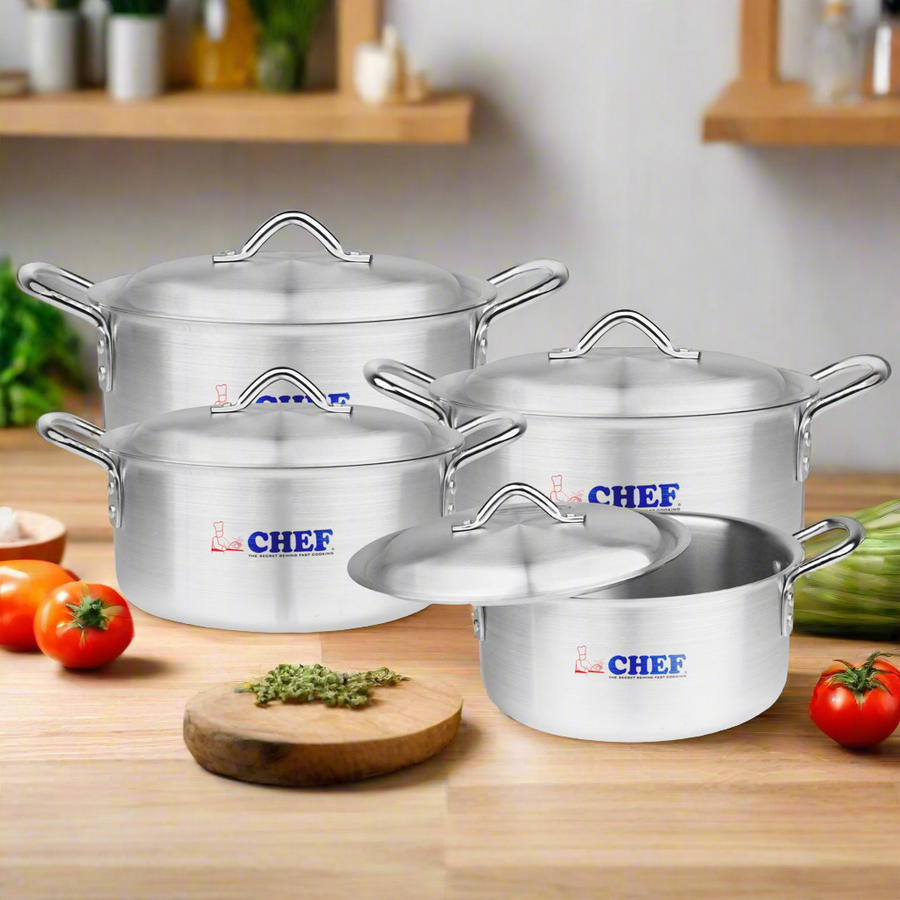 HEAVY Based Silver Steel Cookware - Casserole Cooking Pots – Chef Cookware